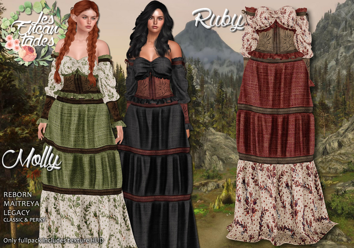 Second Life Marketplace - *LE* Molly Ruby - Medieval peasant dress